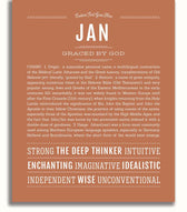 Jan Personalized Name Meaning Art Prints – Name Stories