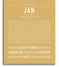 Jan Personalized Name Meaning Art Prints – Name Stories