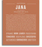 Jana Personalized Name Meaning Art Prints – Name Stories