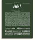 Jana | Name Art Print – Name Stories
