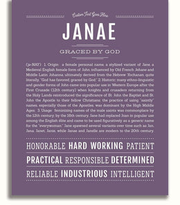 Janae | Name Art Print – Name Stories
