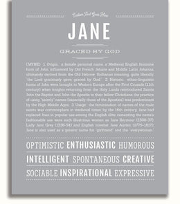 Jane | Name Art Print – Name Stories