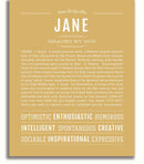 Jane | Name Art Print – Name Stories