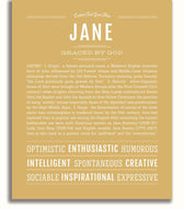 Jane | Name Art Print – Name Stories