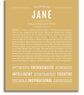 Jane Personalized Name Meaning Art Prints – Name Stories