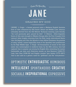 Jane | Name Art Print – Name Stories
