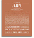 Janel Personalized Name Meaning Art Prints – Name Stories