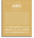 Janel Personalized Name Meaning Art Prints – Name Stories