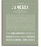 Janessa Personalized Name Meaning Art Prints – Name Stories