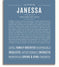 Janessa | Name Art Print – Name Stories