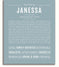 Janessa | Name Art Print – Name Stories