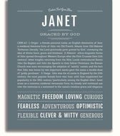 Janet | Name Art Print – Name Stories