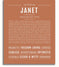 Janet | Name Art Print – Name Stories