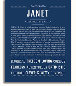 Janet | Name Art Print – Name Stories