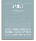 Janet | Name Art Print – Name Stories