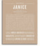 Janice Personalized Name Meaning Art Prints – Name Stories