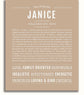 Janice Personalized Name Meaning Art Prints – Name Stories