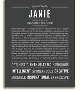 Janie | Name Art Print – Name Stories