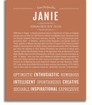 Janie | Name Art Print – Name Stories