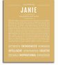 Janie Personalized Name Meaning Art Prints – Name Stories