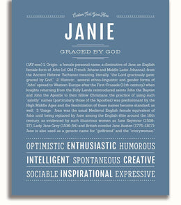 Janie | Name Art Print – Name Stories