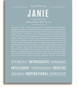 Janie | Name Art Print – Name Stories