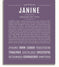 Janine | Name Art Print – Name Stories