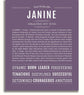 Janine Personalized Name Meaning Art Prints – Name Stories