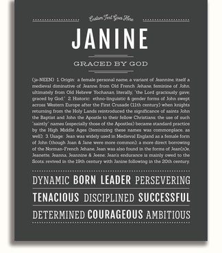 Janine | Name Art Print – Name Stories
