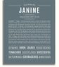 Janine | Name Art Print – Name Stories