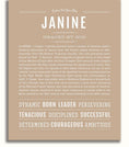 Janine | Name Art Print – Name Stories