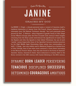 Janine | Name Art Print – Name Stories