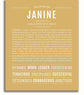 Janine Personalized Name Meaning Art Prints – Name Stories