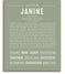 Janine Personalized Name Meaning Art Prints – Name Stories