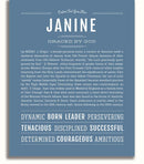 Janine | Name Art Print – Name Stories