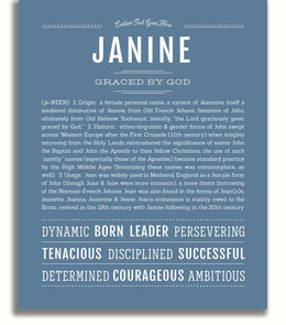 Janine | Name Art Print – Name Stories