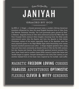 Janiyah | Name Art Print – Name Stories