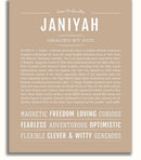 Janiyah | Name Art Print – Name Stories