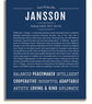Jansson Personalized Name Meaning Art Prints – Name Stories