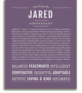 Jared Personalized Name Meaning Art Prints – Name Stories