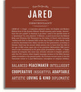 Jared Personalized Name Meaning Art Prints – Name Stories