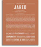 Jared Personalized Name Meaning Art Prints – Name Stories