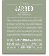 Jarred Personalized Name Meaning Art Prints – Name Stories