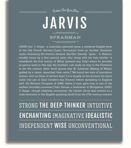 Jarvis | Name Art Print – Name Stories