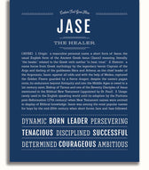 Jase Personalized Name Meaning Art Prints – Name Stories