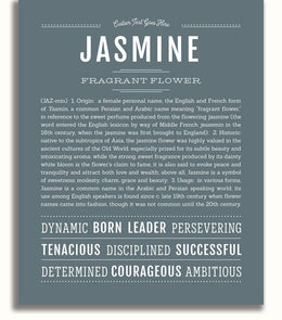 Jasmine | Name Art Print – Name Stories