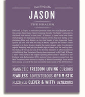 Jason Personalized Name Meaning Art Prints – Name Stories