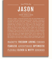 Jason Personalized Name Meaning Art Prints – Name Stories