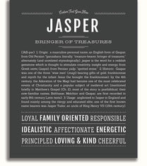 Jasper Personalized Name Meaning Art Prints – Name Stories