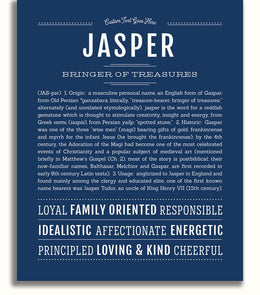 Jasper (male) | Name Art Print – Name Stories